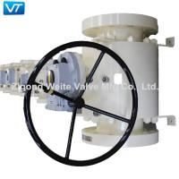 China OEM USA Gear Operated Ball Valve Flanged Ends White Color 1.6Mpa-42Mpa for sale