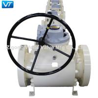 China OEM USA Gear Operated Ball Valve Flanged Ends White Color 1.6Mpa-42Mpa for sale