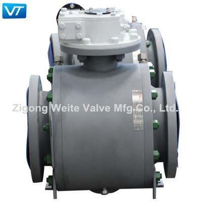 China DBB Function Natural Gas Pipeline Valves 3 Pieces LF2 Trunnion Mounted Valve for sale
