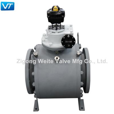 China Electric Forged Steel Trunnion Ball Valve ASME B 16.10 Class 150 To Class 2500 for sale