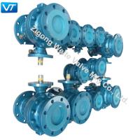 China OEM ODM PN40 Flanged WCB Ball Valve DN250 Blue With Two Valve Seats for sale