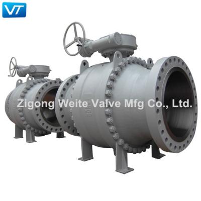 China Full Port Gear Operated 36 Inch Ball Valve WCB Carbon Steel ASME B 16.10 for sale