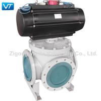 China 4 Way Pneumatic Operated Ball Valve WCB for sale