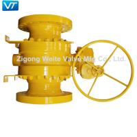 China Casting Steel Trunnion Ball Valve ASME B 16.10 Worm Gear Operated for sale