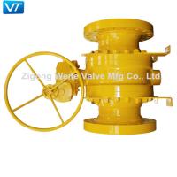 China Casting Steel Trunnion Ball Valve ASME B 16.10 Worm Gear Operated for sale
