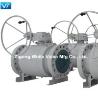 China Fully Welded Gear Operated Ball Valve With Gearbox API 607 Fireproof Design for sale