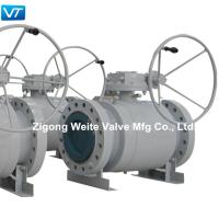 China Fully Welded Gear Operated Ball Valve With Gearbox API 607 Fireproof Design for sale