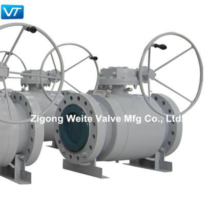 China Fully Welded Gear Operated Ball Valve With Gearbox API 607 Fireproof Design for sale