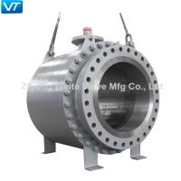 China Large Diameter Cast Steel Trunnion Ball Valve 30 Inch Bare Stem for sale