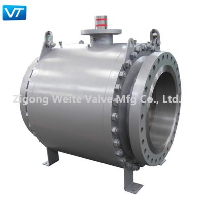 China Bare Stem Trunnion Mounted Ball Valve With ISO5211 Connection Plate for sale