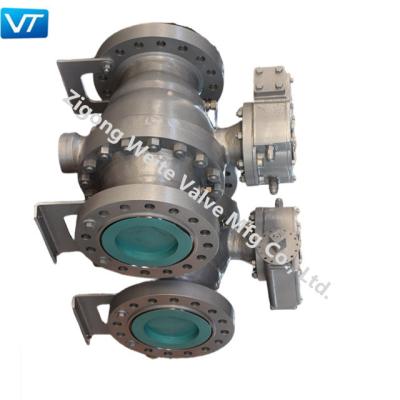 China 10 Inch 600LB Trunnion Mounted Ball Valve BS5351 Carbon Steel for sale