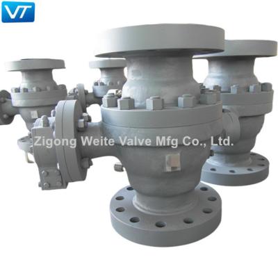 China ASME B16.10 Trunnion Mounted Ball Valve Stainless Steel Worm Gear Ball Valve for sale