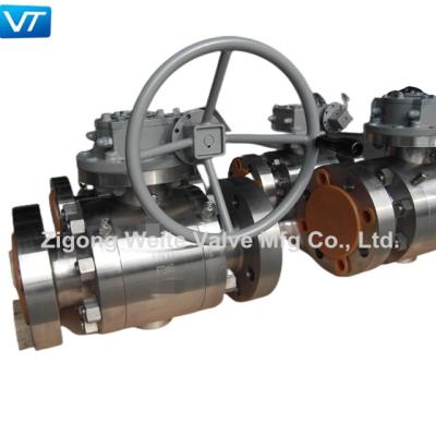 China 1500LB F316 Stainless Steel Flanged Ball Valve Gearbox Actuator 4 Inch F316 Ball Valve for sale