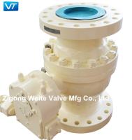 China WCB Cast Steel Trunnion Ball Valve 900LB 10 Inch Worm Gear Operated for sale