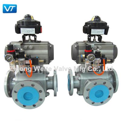 China Integrated 4 Way Actuated Ball Valve Gas Hydraulic Operated ISO17292 for sale