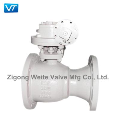 China PTFE Sealing 300LB Pipeline Ball Valve 8x6'' One Piece Cast Steel Body for sale