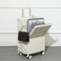 China Multi-Functional Cabin-Size ABS Front-Opening Suitcase - (White, 20-inch) | Luggage | Innovative Front-Opening Design | Hidden Cup Holder travel luggage Supplier for sale
