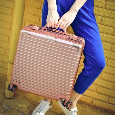 China 18 inch Multifunctional Trolley Suitcase with Password 17 Business Aluminum Frame for Men and Women for sale