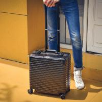 China 18 inch Multifunctional Trolley Suitcase with Password 17 Business Aluminum Frame for Men and Women for sale