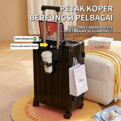 China Best sell  luggage 1682New cup holder Mute universal wheel password box for travel luggage ABS hard shell luggage for sale