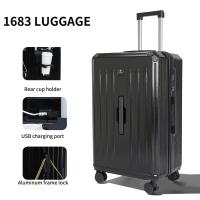 China 1683 Three Handles Aluminum frame TSA lock luggage versatile fashionable travel suitcases for sale