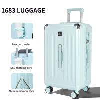 China 1683 Three Handles Aluminum frame TSA lock luggage versatile fashionable travel suitcases for sale