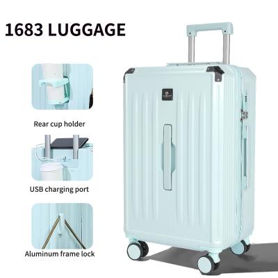 China 1683 Three Handles Aluminum frame TSA lock luggage versatile fashionable travel suitcases for sale