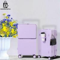 China 2025 New Wide-Handle Front-Opening TSA Lock luggage, 20/24in Durable ABS+PC Luggage with Hook & Cup Holder, 360° Silent Wheels & Secure Lock ,  hard shell travel luggage for sale