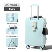 China 998 Flat trolley suitcase Best-selling Matte Finish Luggage, ABS Hard-Shell Trolley Suitcase, Student Travel Bag, Large Capacity Waterproof Shock-Resistant Combination Lock Suitcase for sale