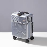 China Front-Opening Multi-Functional Luggage New Pull-Along Suitcase with Multi-Directional Wheels Combination Lock Travel Case Leather Suitcase for Men and Women abs hard shell luggage for sale