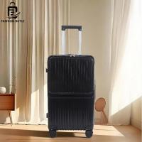 China Front-Opening Pocket Laptop Suitcase with USB Power Port | Cabin Size (Black, 20-inch) | Suitcase Supplier Features Hidden Cup Holder | PC Hard-Shell Suitcase for sale