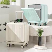 China 18 inch mini suitcase Carry-on travel luggage ABS New Multi-Functional Front-Opening Suitcase Hard-Shell Suitcase with Spinner Wheels Front-Opening Pocket Suitcase -1988 for sale
