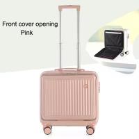 China 18 inch mini suitcase Carry-on travel luggage ,Black color ,2-pieces set, ABS New Multi-Functional Front-Opening Suitcase Hard-Shell Suitcase with Spinner Wheels Front-Opening Pocket Suitcase -1988 for sale