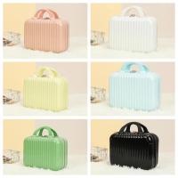 China 14 Inch Portable Hard Shell Cosmetic Travel Case, Crush-Proof ABS Portable Cosmetic Case Suitcase Mini Travel Hand Luggage with Elastic Strap, Cosmetic Suitcase for Train Camping, Black color for sale