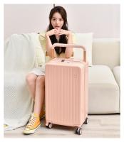China ABS hard shell Large capacity wide trolley suitcase for women 26 inches men's password box trolley case universal wheel suitcase suitcase for sale