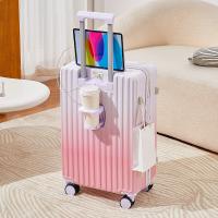 China Rainbow Gradient Suitcase with Deluxe Shock-Absorbing Swivel Wheels and High-Quality Zippers for Travel for sale