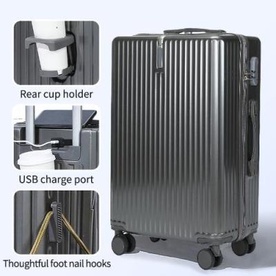 China 997 TSA lock ABS+PVC versatile Cup Holder luggage 20/24/28inch Travel luggage in Spinner Wheeled Trolley Luggage Bag Travel Case for sale