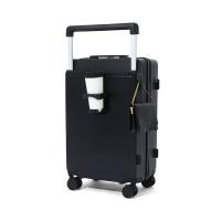 China 2025 blak TSA Lock suitcase 20/24/28Inch Aluminum frame luggage with 360° Wheels and Adjustable Trolley Bar good quality convenient travel for sale