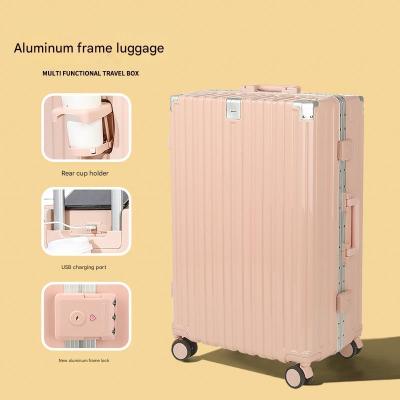 China 1682 Aluminum Frame Luggage with Telescopic Handle Password Lock and Impact-Resistant Design for Versatile Travel for sale