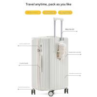 China 1808 Thickened Aluminum Alloy Trolley Suitcase with TSA Lock and Multifunctional Cup Holder for sale