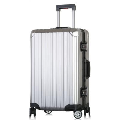 China 1815 Aluminum alloy trolley suitcase  20/24/28 Large Black heavy-duty spinner Luggage suitcase set with TSA Lock,carry on suitcase,hard shell luggage cases for sale