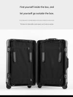China 1815 Aluminum alloy trolley suitcase  20/24/28 Large Black heavy-duty spinner Luggage suitcase set with TSA Lock,carry on suitcase,hard shell luggage cases for sale