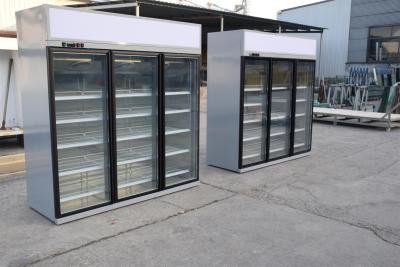 China Upright Multi Deck Cooler With Double Glazed Glass Door for sale