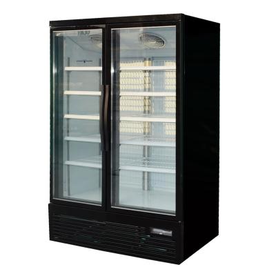 China Ice Cream Glass Door Display Freezer With Inner Vertical LED Lights for sale