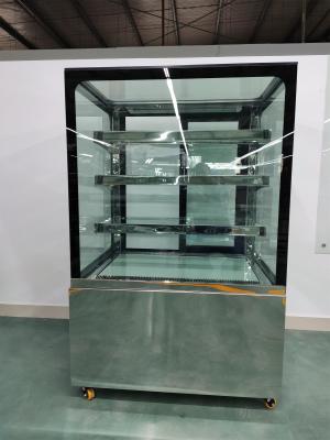 China Pastry Display Refrigerated Showcase With Front Straight Triple Glazed Anti-Fog Glass for sale