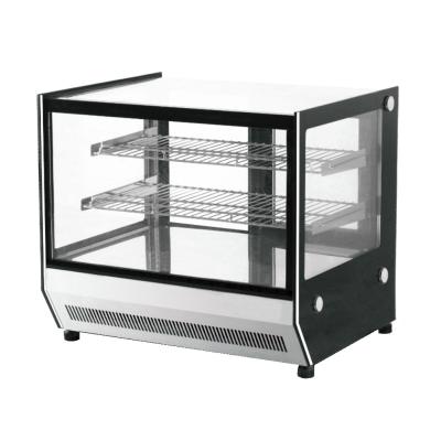 China Commercial Auto Defrost Tabletop Showcase With Square Glass Front for sale