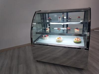 China Fan Cooling Dessert Display Cabinet With Inner LED Lights Under Each Shelf / Top for sale