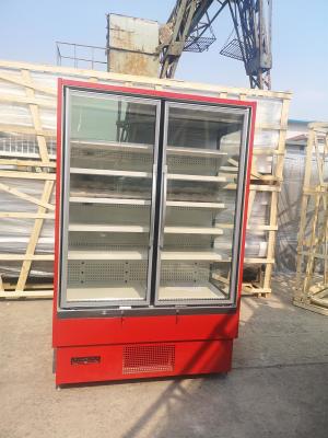 China Multideck Double Glass Door Freezer With Bright Vertical LED for sale