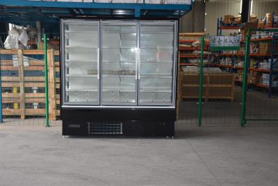 China Triple Double Glazed Glass Supermarket Chiller With Transparent Endpanel for sale