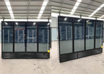 China Auto Defrost Glass 4 Door Display Refrigerator Merchandiser Upright Beverage Cooler for sale